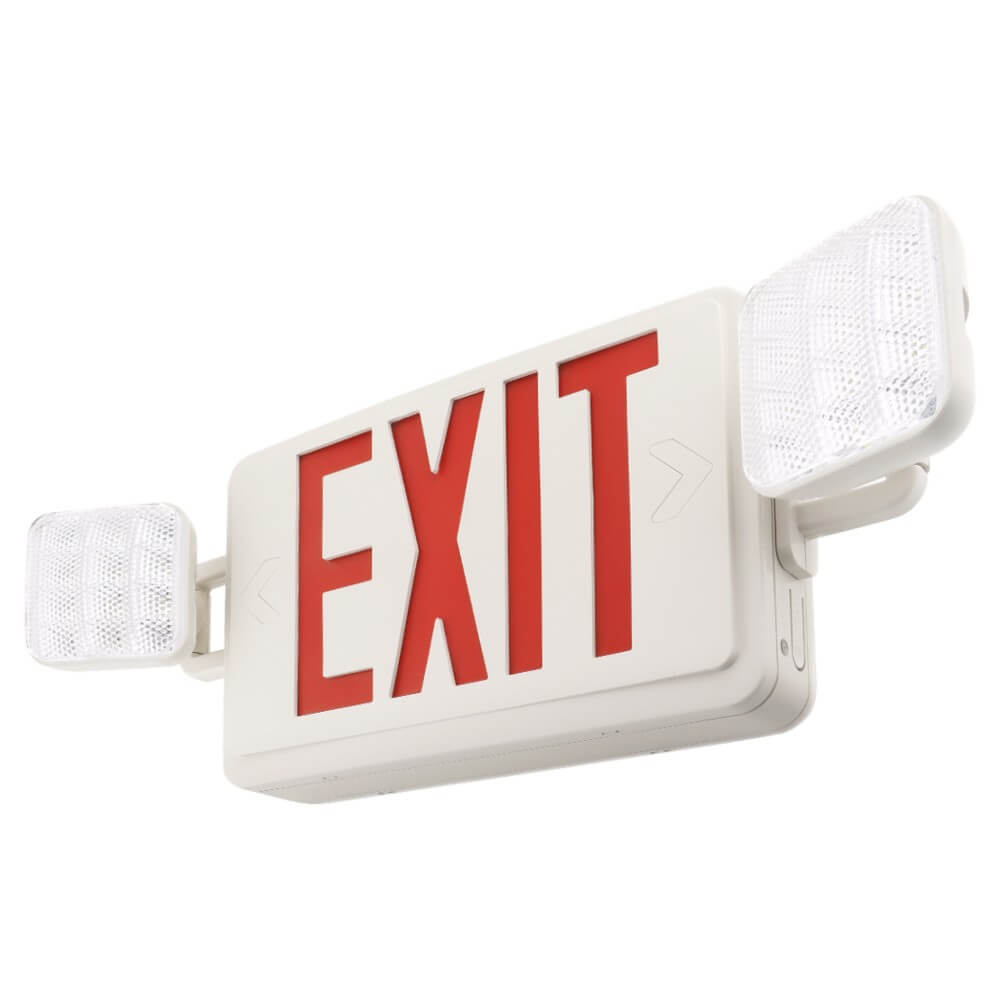 Konlite Led Exit Emergency Light Combo Remote Head Capable Revolve Led